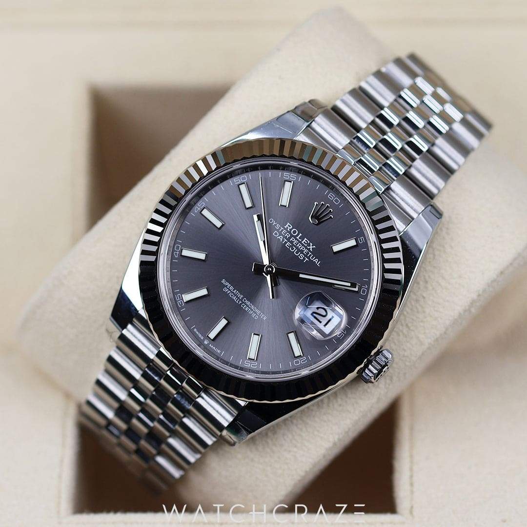 2024 ROLEX DATEJUST RHODIUM 41MM 126334 | WATCHCRAZE 1800 118 228