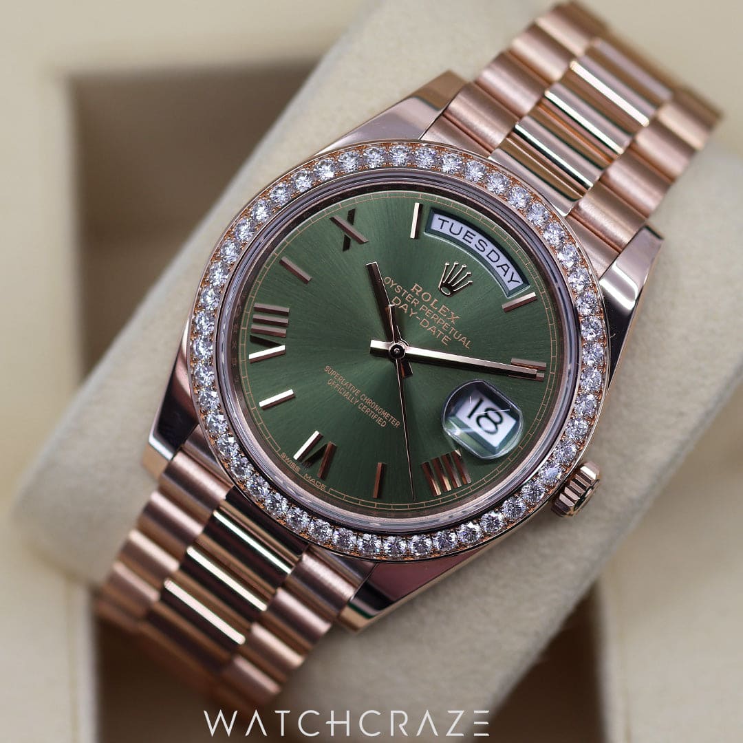 2021 ROLEX DAY-DATE OLIVE DIAL ROSE GOLD 40MM 228235 | WATCHCRAZE 1800 ...