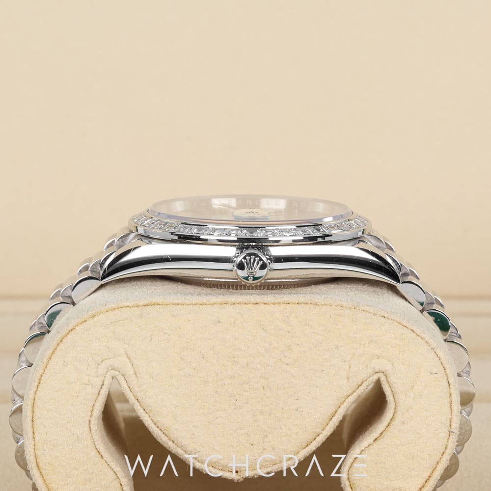 2021 ROLEX DAY-DATE PLATNIUM AND DIAMOND BEZEL ICE BLUE DIAL 40MM 2283