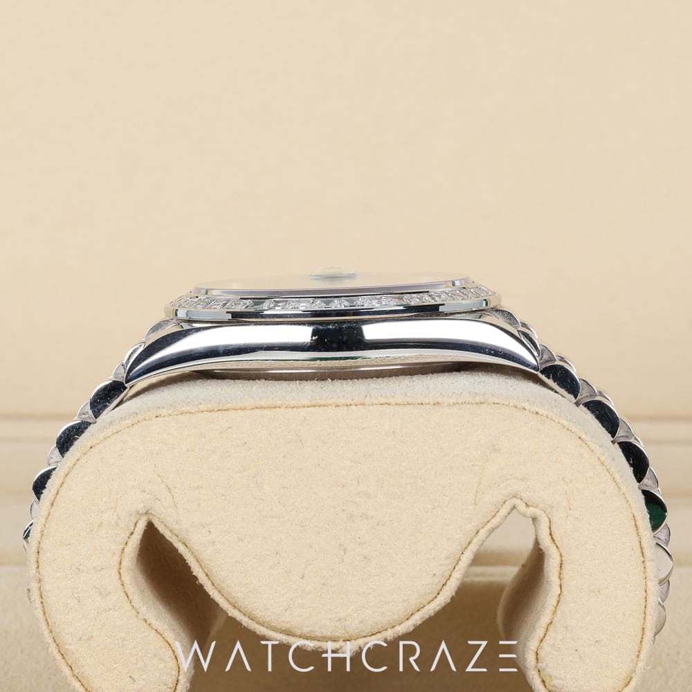 2021 ROLEX DAY-DATE PLATNIUM AND DIAMOND BEZEL ICE BLUE DIAL 40MM 2283