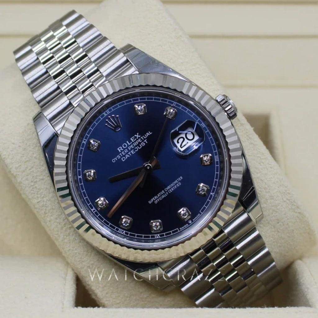2022 ROLEX DATEJUST 41MM BLUE DIAL 126334 FULL STICKERS FLUTED & JUBIL